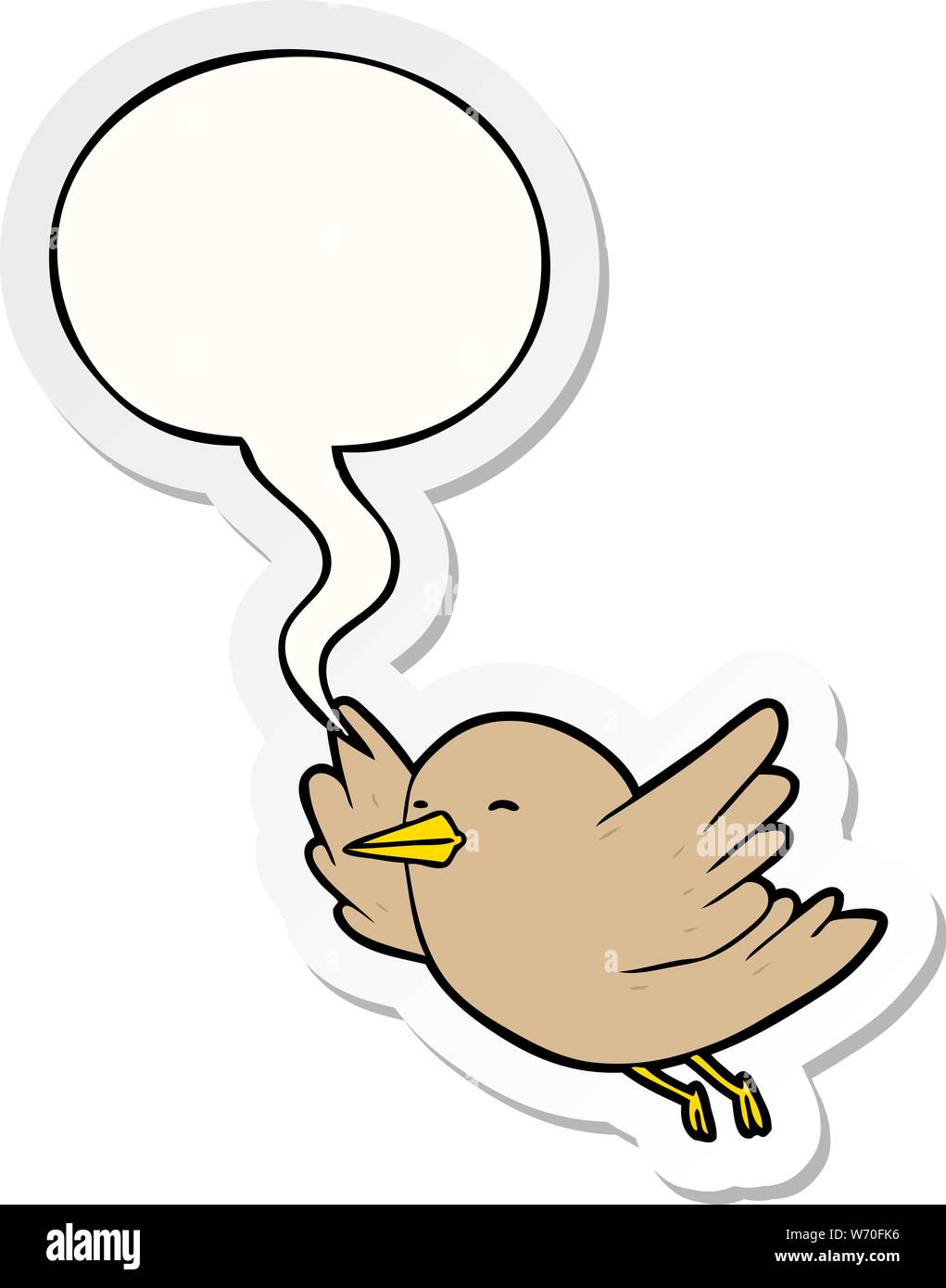 Freehand retro cartoon flying bird Stock Vector Images - Alamy