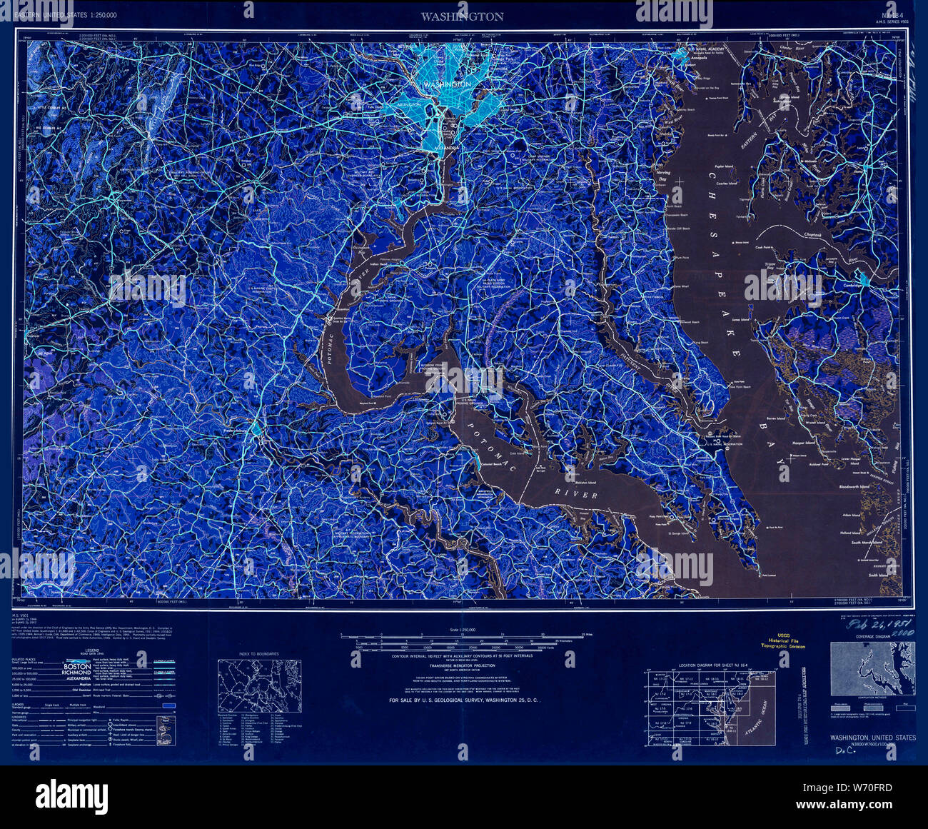 USGS Topo Map District of Columbia DC Washington 257784 1948 250000 ...