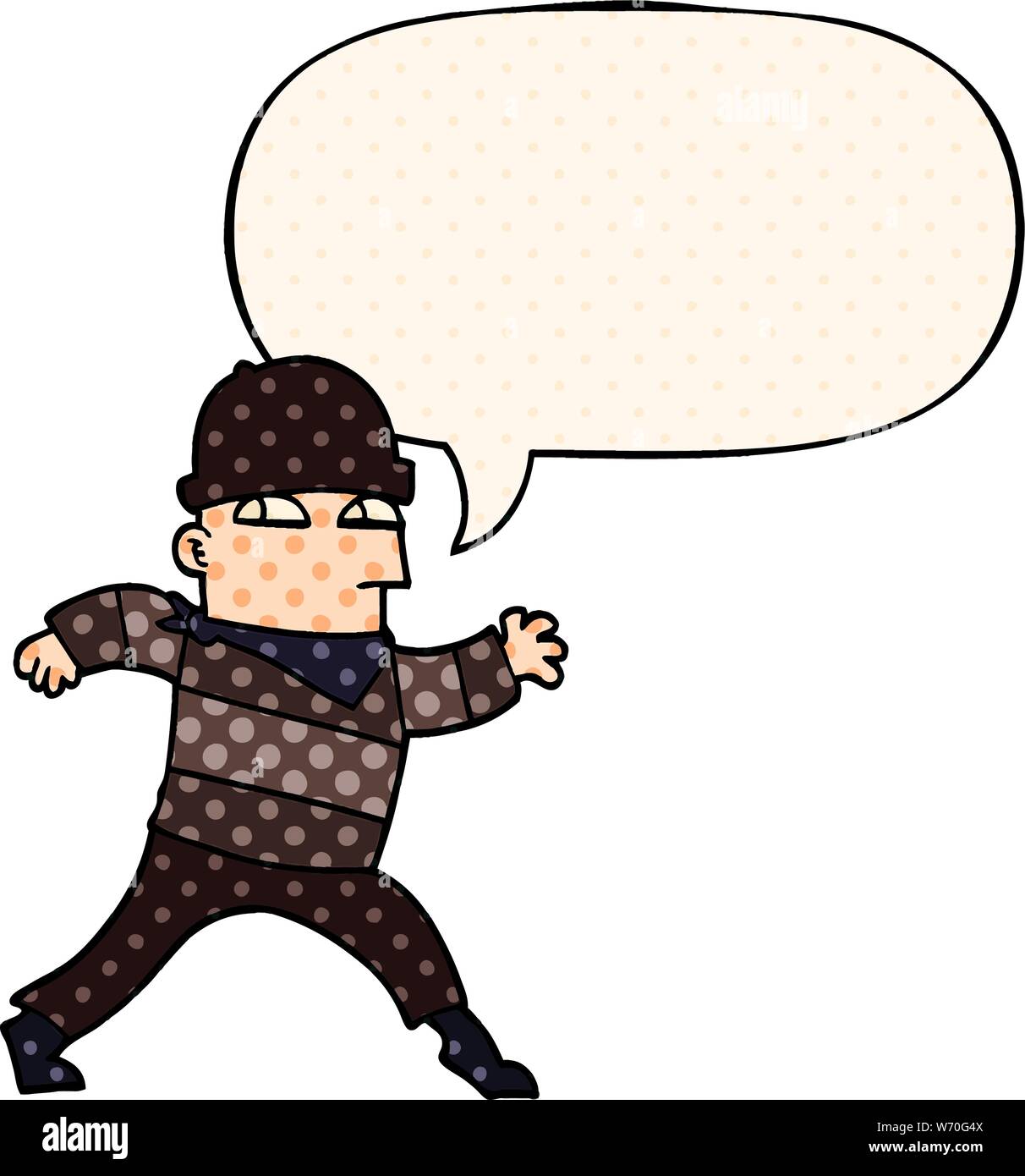 cartoon thief with speech bubble in comic book style Stock Vector Image ...