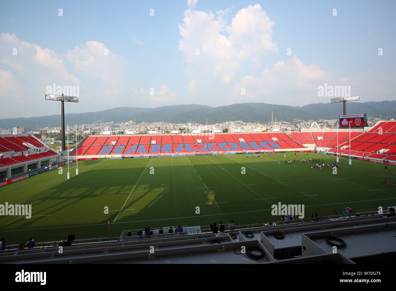 Hanazono Rugby Stadium, Osaka, Japan. 3rd Aug, 2019. General view of ...