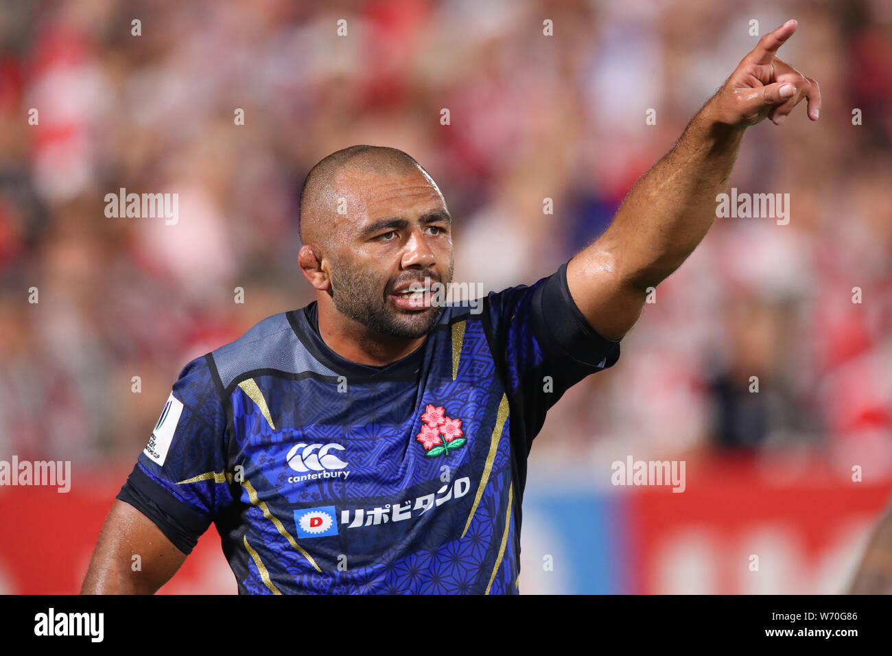 Hanazono Rugby Stadium, Osaka, Japan. 3rd Aug, 2019. Michael Leitch ...