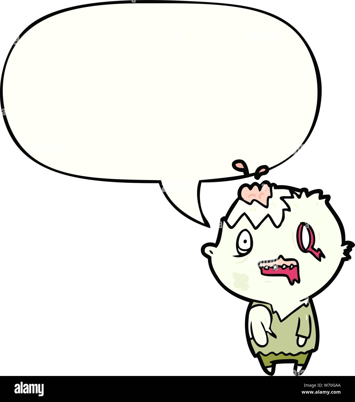 cartoon zombie with speech bubble Stock Vector Image & Art - Alamy