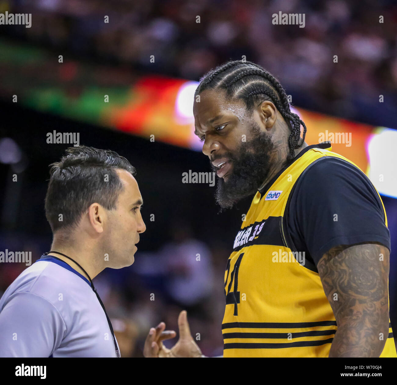 Saturday Aug 3 - Killer 3's Eddy Curry argues with the ref during the ...