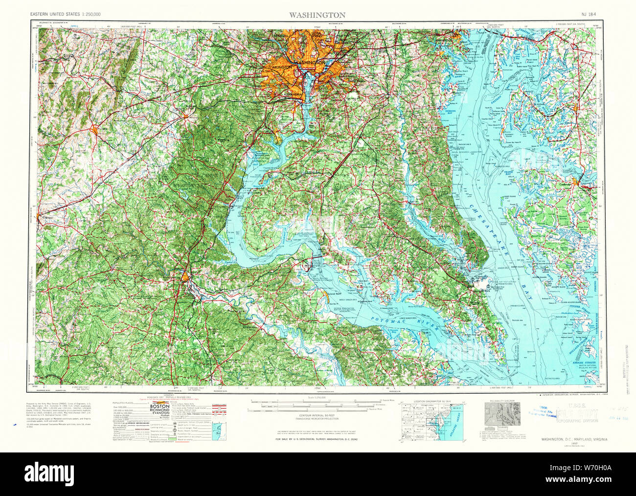 District of columbia historical map hi-res stock photography and images ...