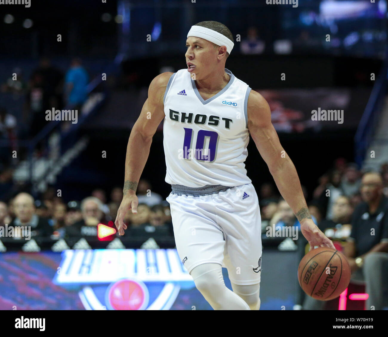 Saturday Aug 3 - Ghost Baller's Mike Bibby advances the ball during ...
