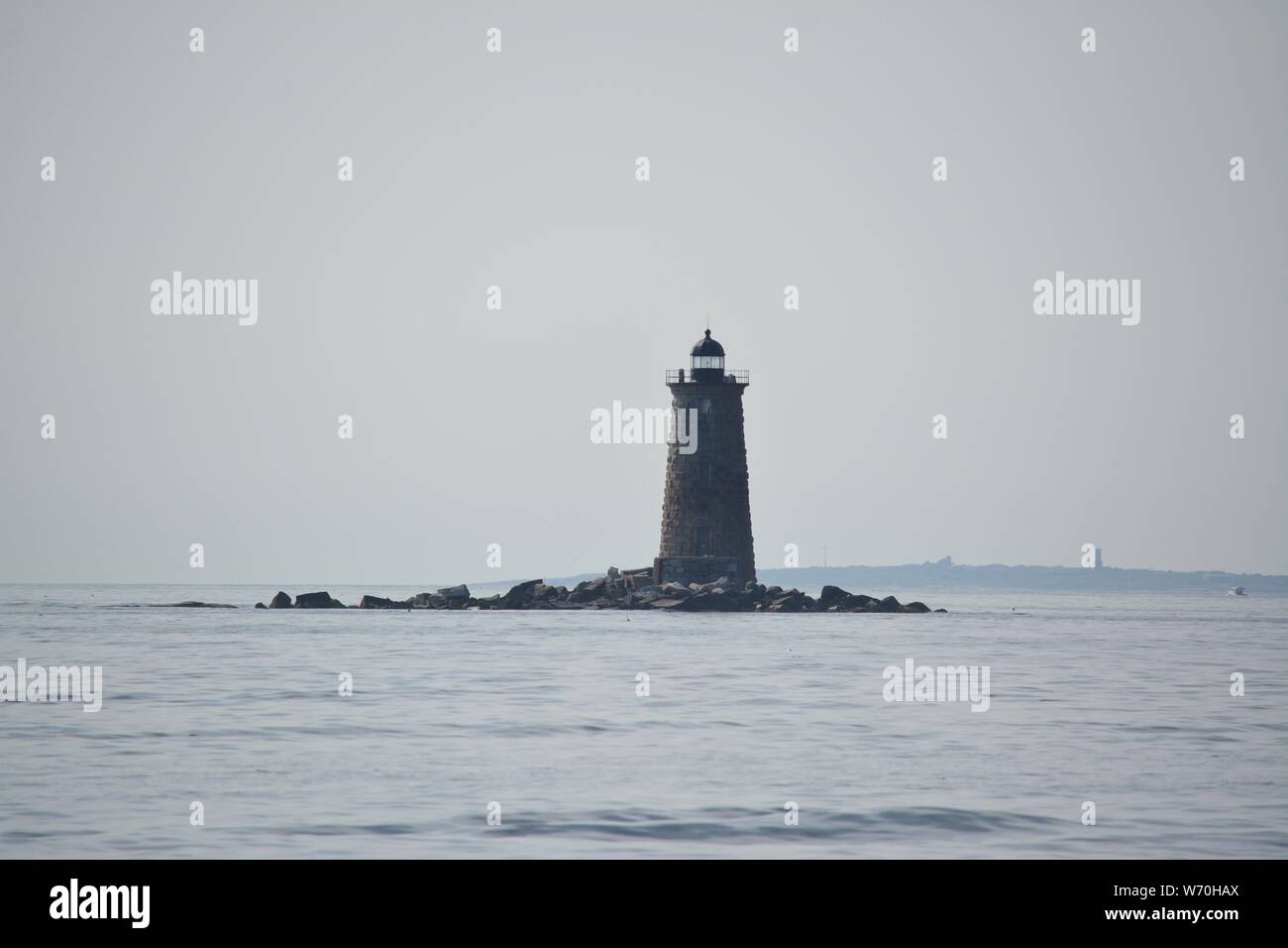 Whaleback Lighthouse in Portsmouth Harbor on the New Hampshire/Maine ...