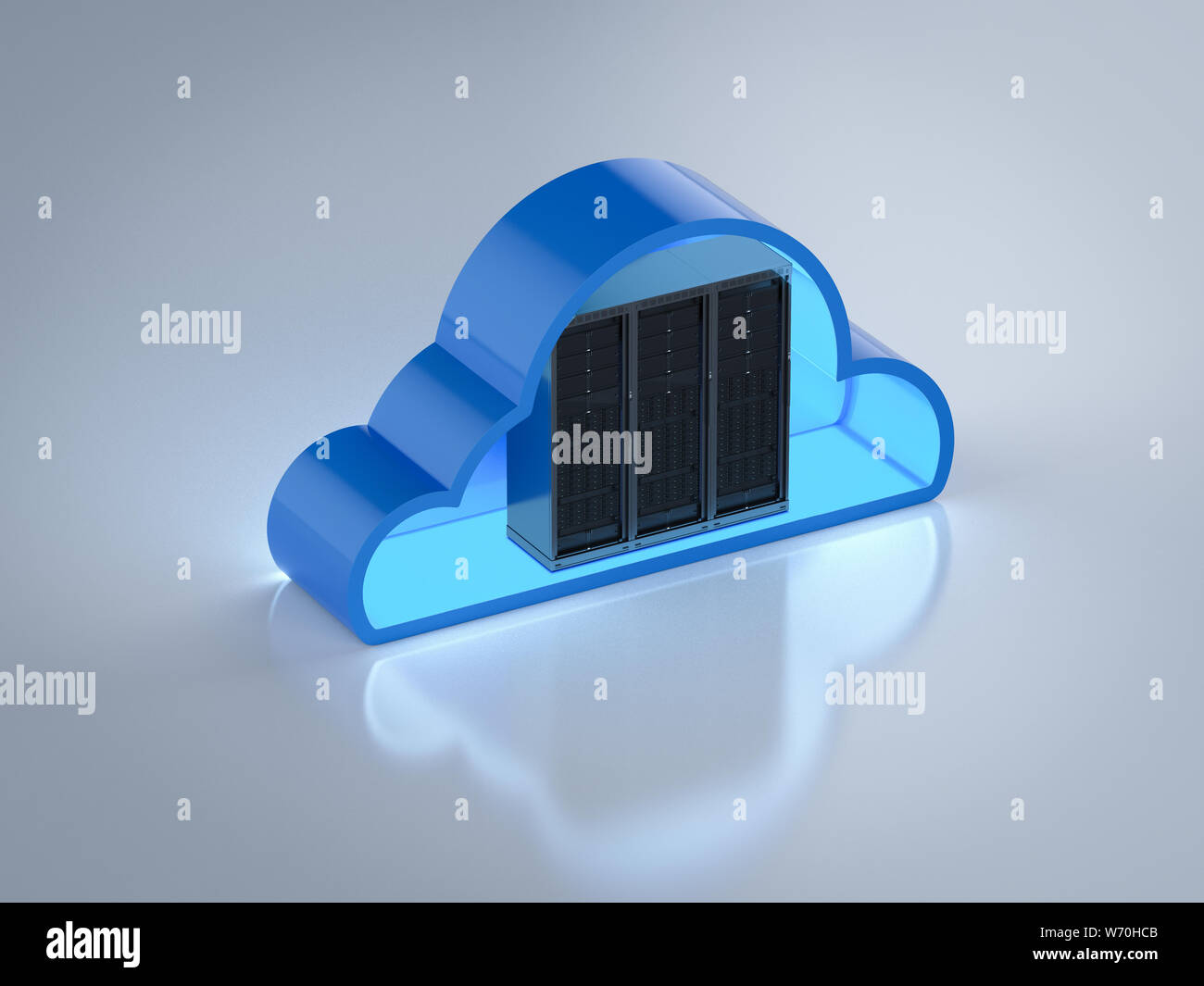 Cloud computing technology with 3d rendering server with cloud Stock ...