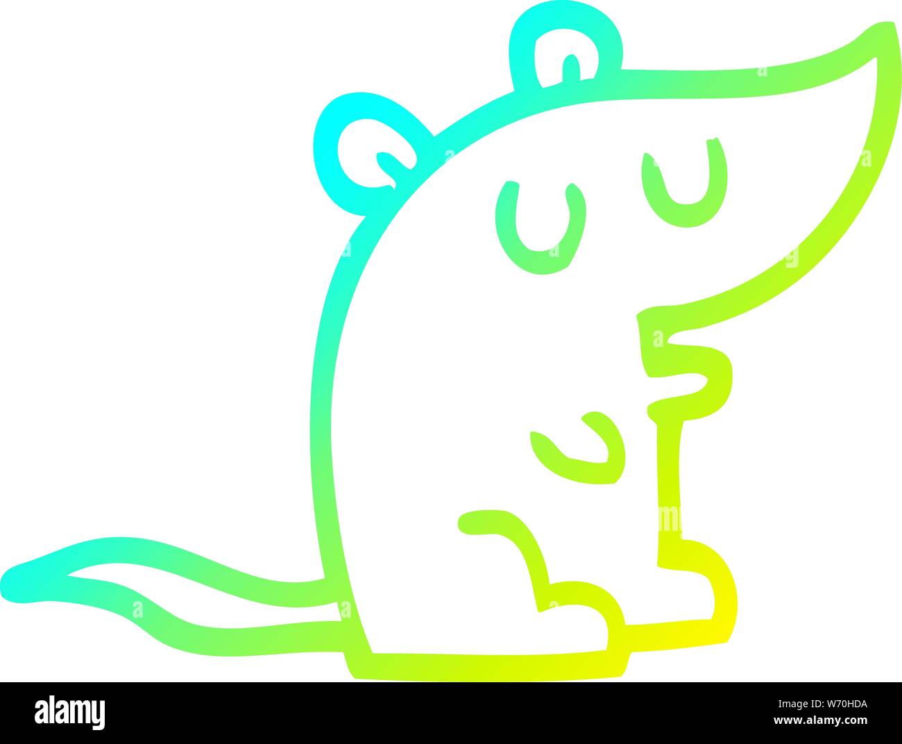 cold gradient line drawing of a cartoon mouse Stock Vector Image & Art ...