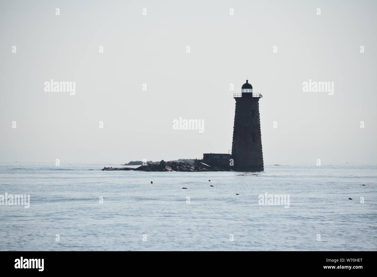Whaleback Lighthouse in Portsmouth Harbor on the New Hampshire/Maine ...