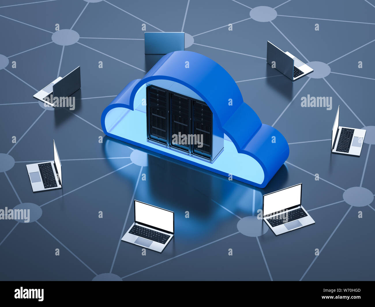 Cloud computing technology with 3d rendering server with cloud Stock ...