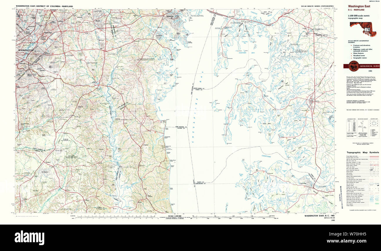 USGS Topo Map District of Columbia Washington East 257714 1983 100000 ...