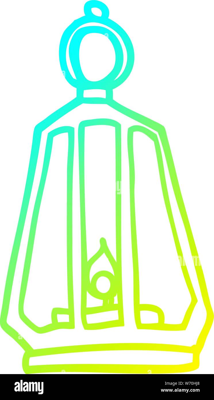 cold gradient line drawing of a cartoon lamp Stock Vector Image & Art ...