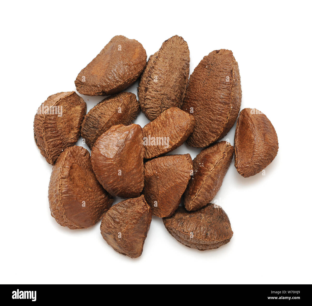 a group of brazil nut on white background Stock Photo - Alamy