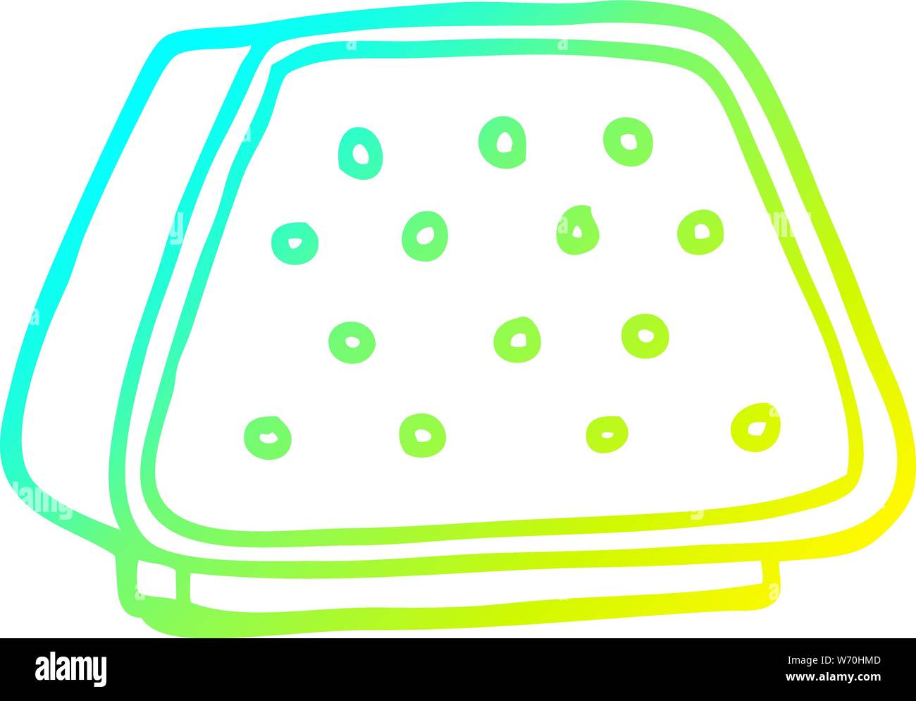 cold gradient line drawing of a cartoon desktop intercom Stock Vector ...