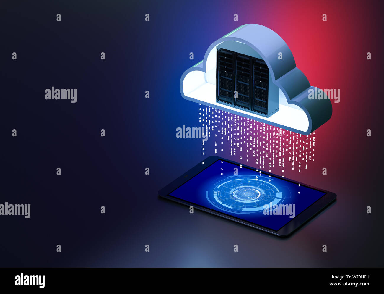 Cloud computing technology with 3d rendering server with cloud Stock ...