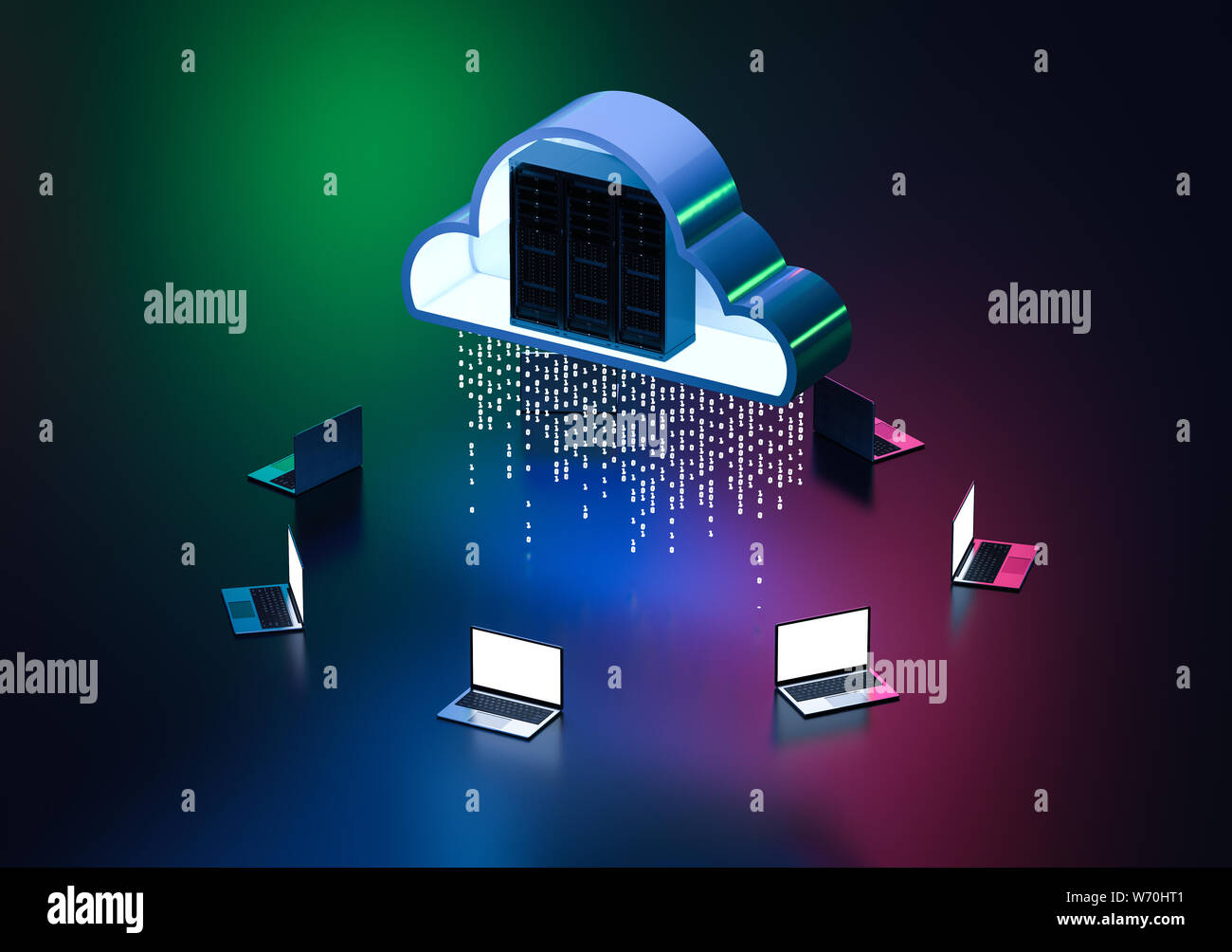 Cloud computing technology with 3d rendering server with cloud Stock ...