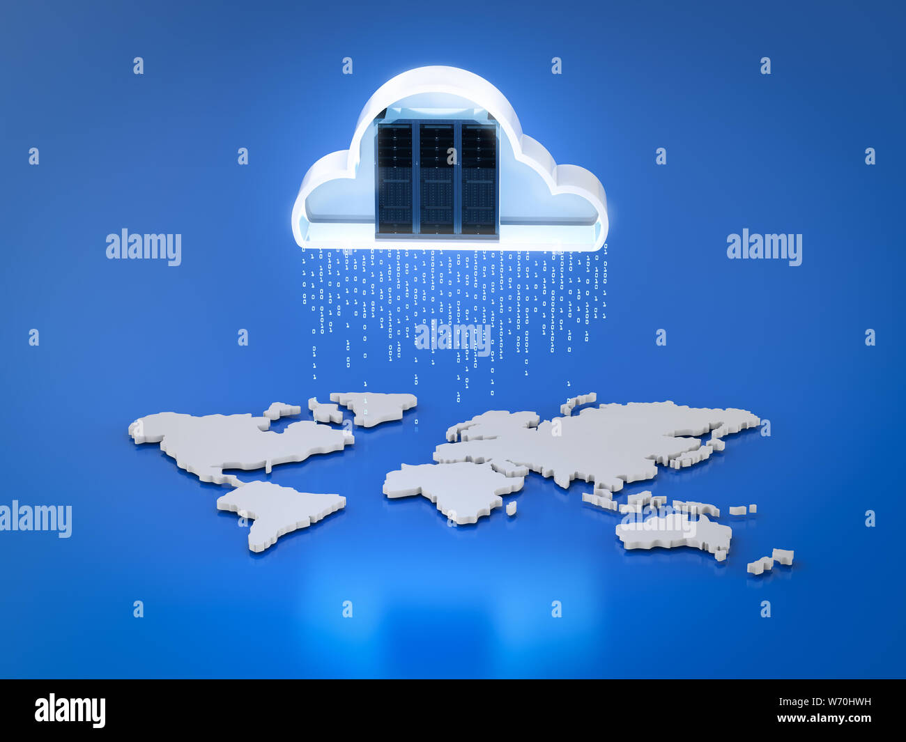 Cloud computing technology with 3d rendering server with cloud Stock ...