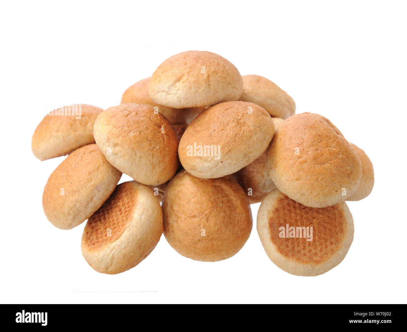 round breads isolated on white Stock Photo - Alamy
