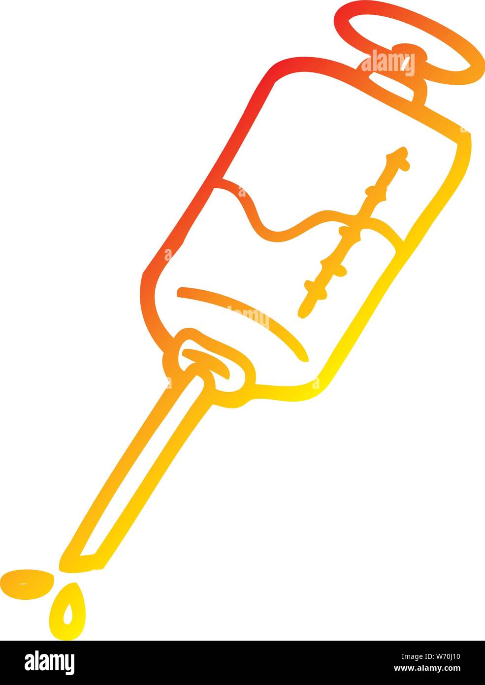 warm gradient line drawing of a cartoon injection Stock Vector Image ...