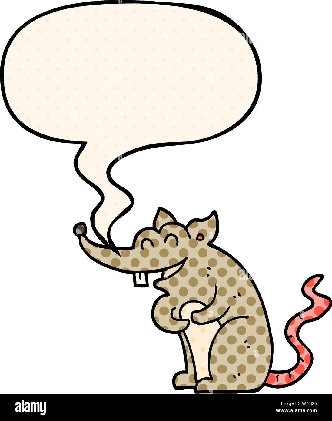 cartoon rat with speech bubble in comic book style Stock Vector Image ...