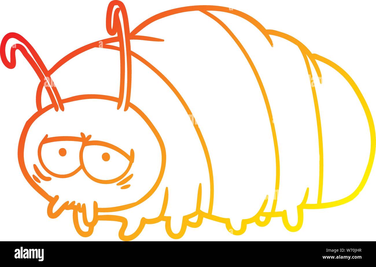 warm gradient line drawing of a cartoon bug Stock Vector Image & Art ...