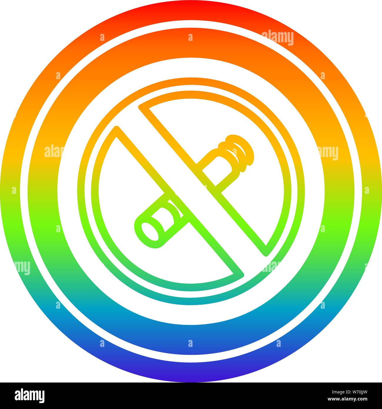 no smoking circular icon with rainbow gradient finish Stock Vector Image & Art - Alamy