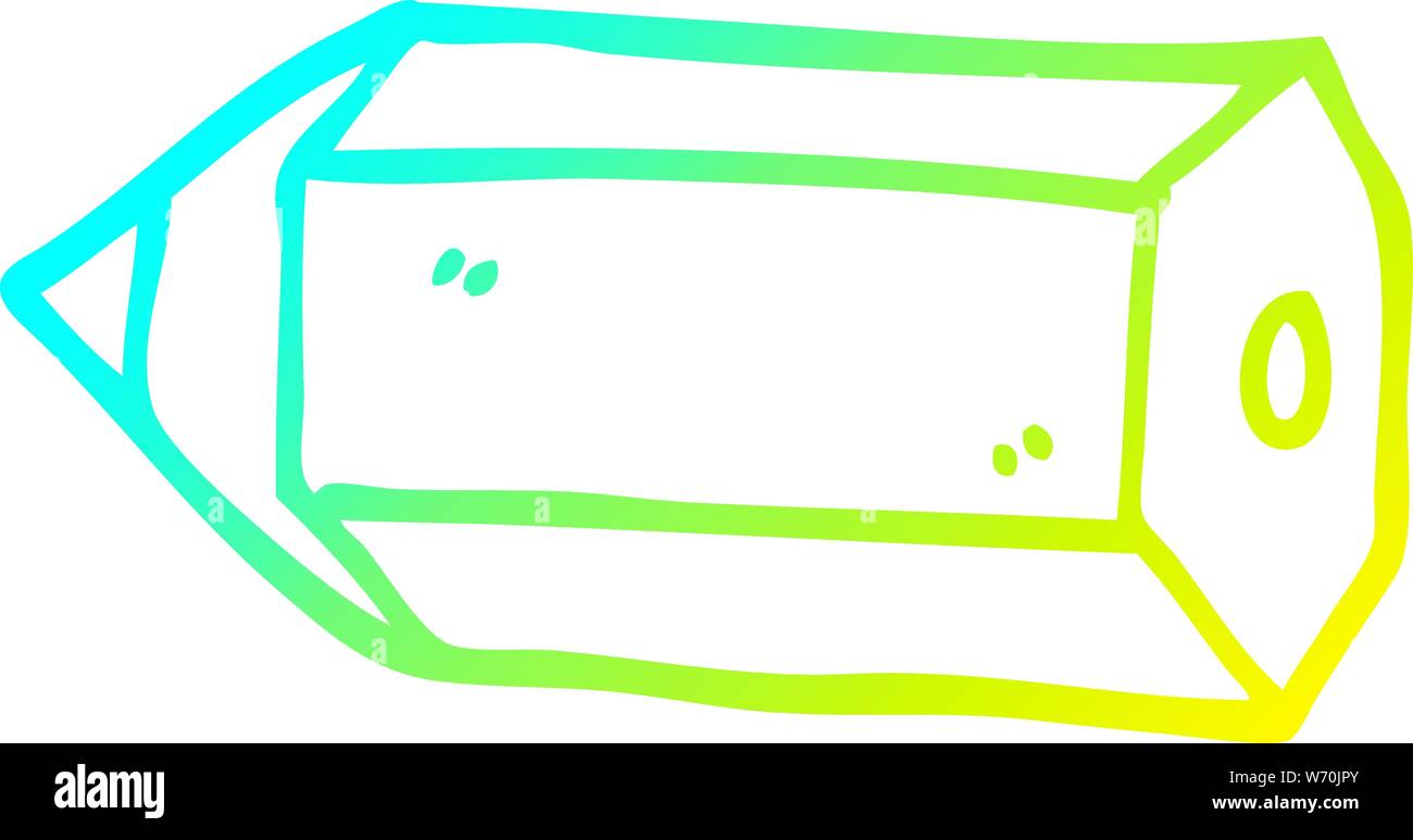 cold gradient line drawing of a cartoon colored pencil Stock Vector ...
