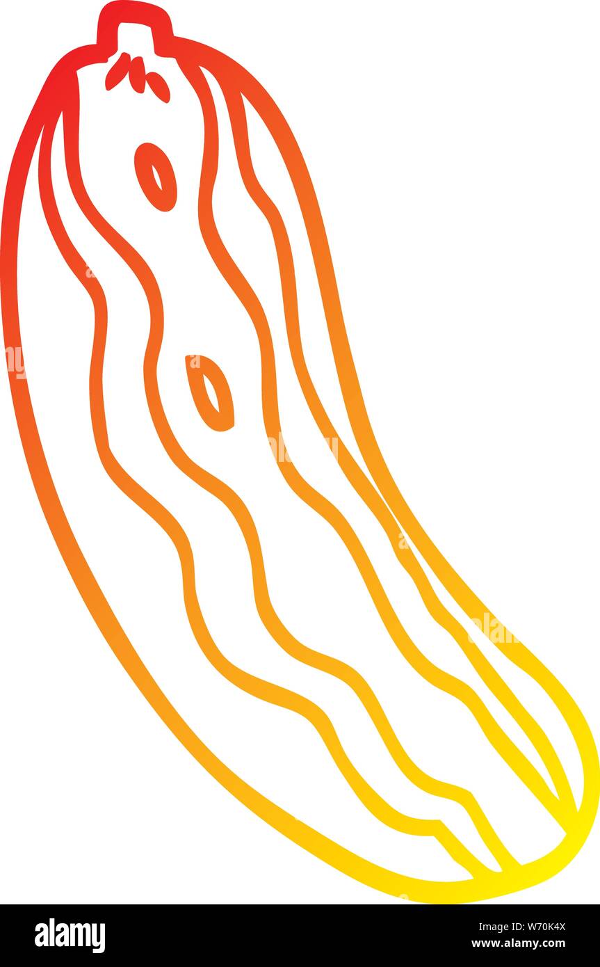 warm gradient line drawing of a cartoon marrow plant Stock Vector Image ...