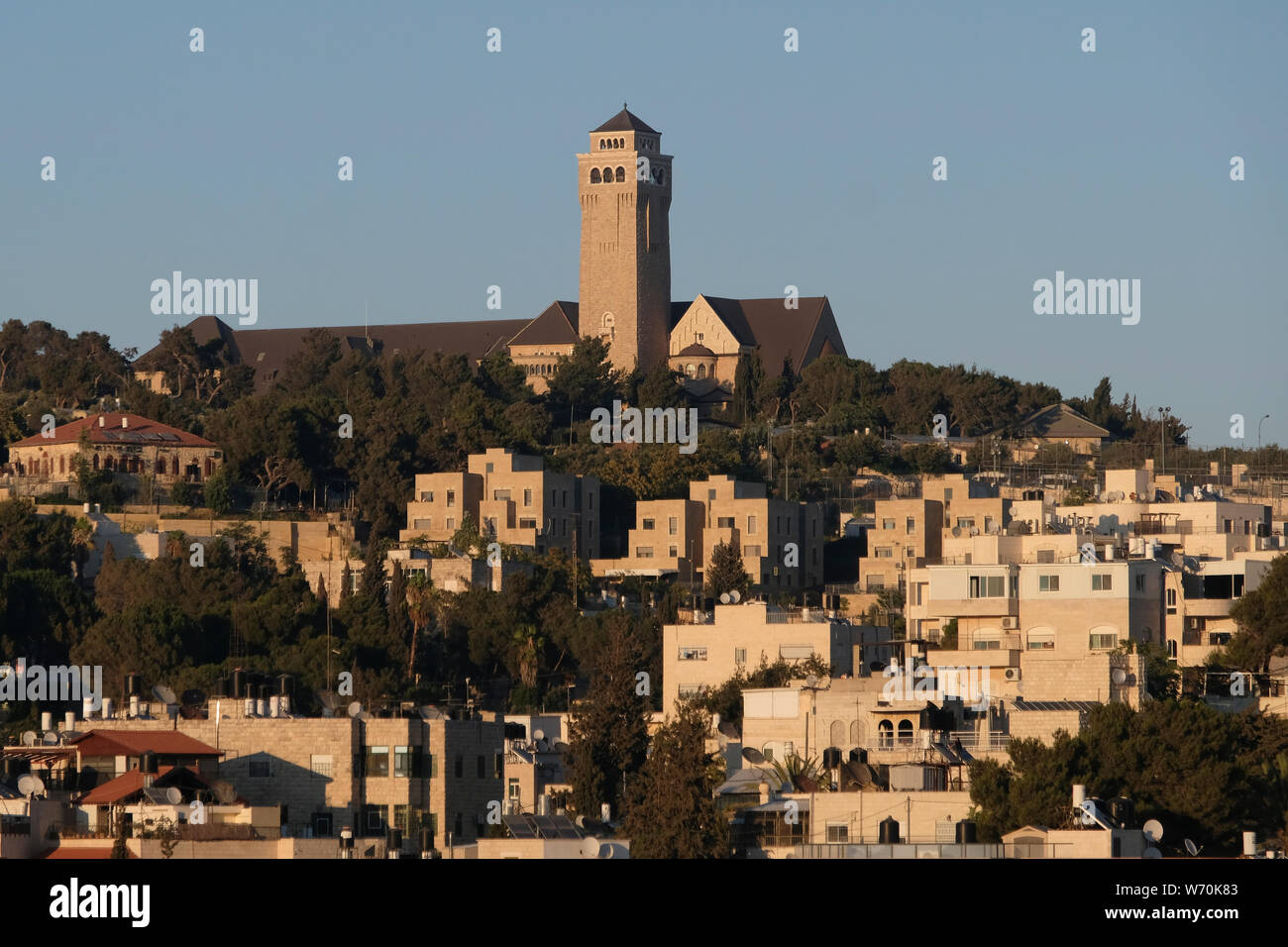 View of Augusta Victoria Compound a church-hospital complex and the ...