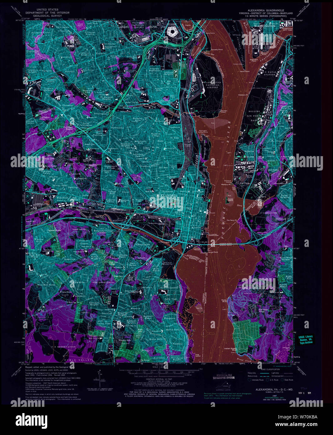 USGS Topo Map Virginia Alexandria 183891 1965 24000 Inverted ...