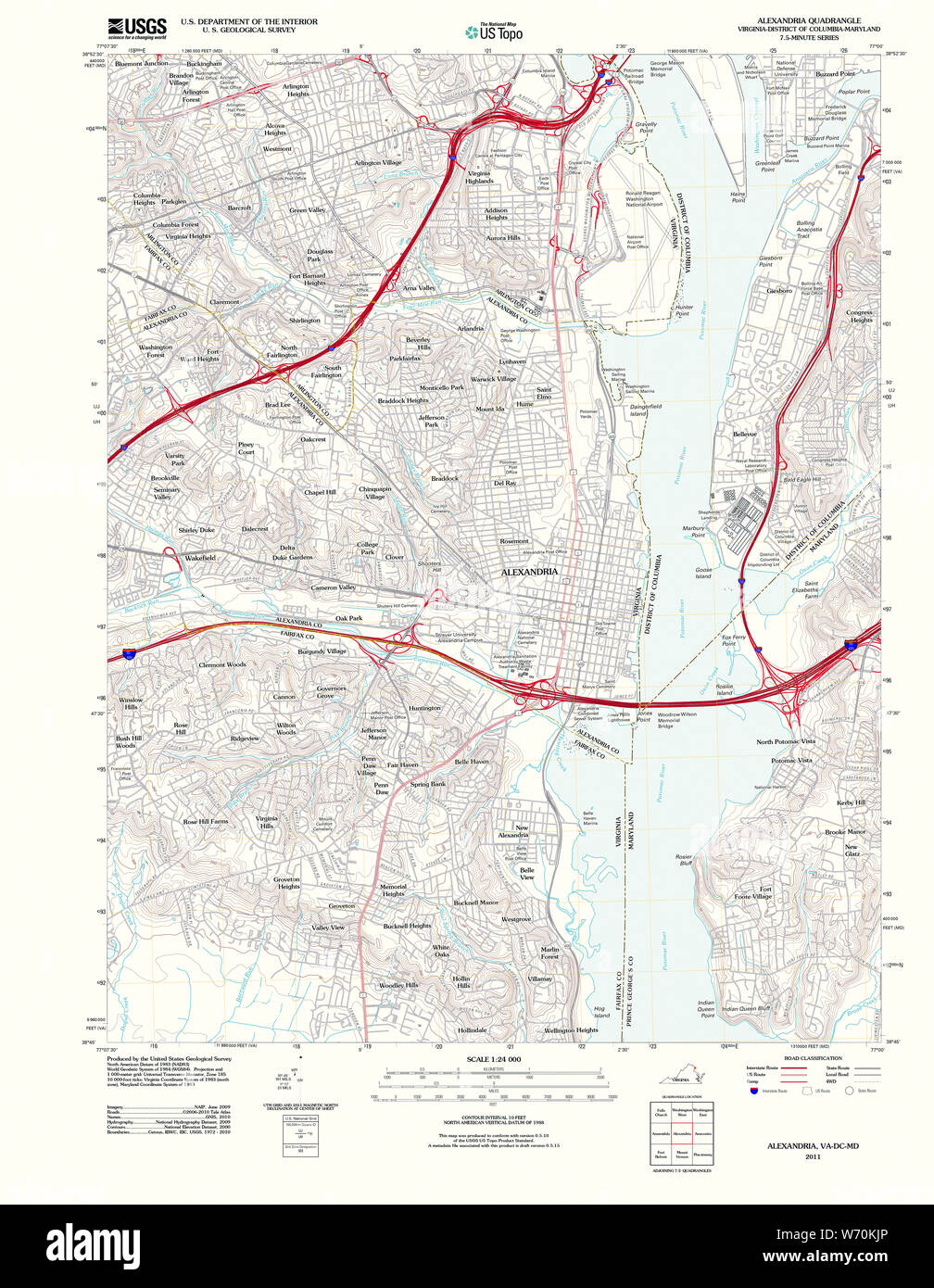 Map of alexandria virginia hi-res stock photography and images - Alamy