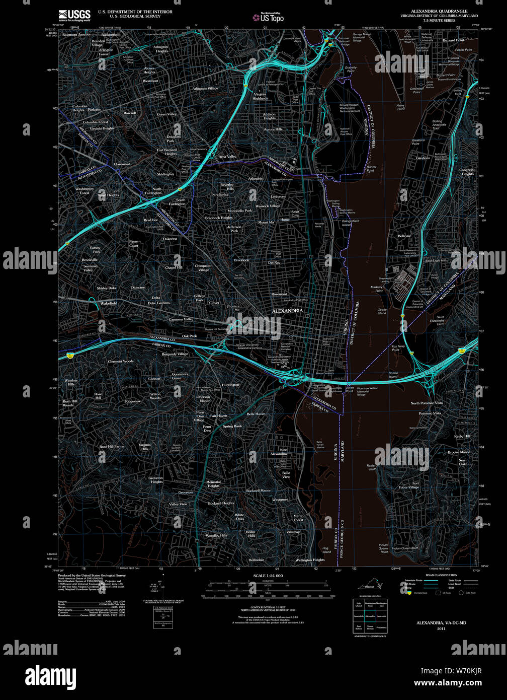 Map of alexandria virginia hi-res stock photography and images - Alamy