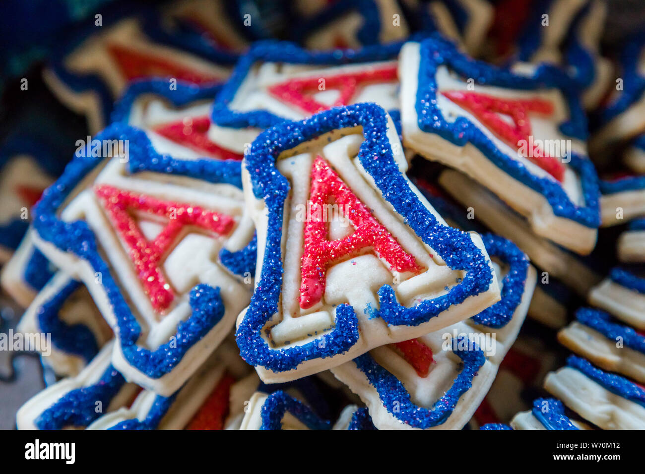 red, white, blue, university of arizona A sugar cookies on dessert ...