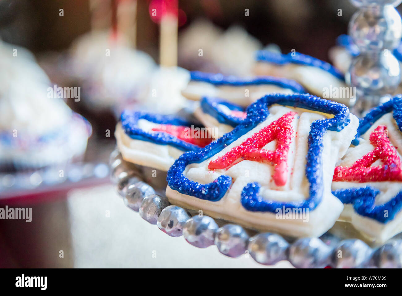 red, white, blue, university of arizona A sugar cookies on dessert ...