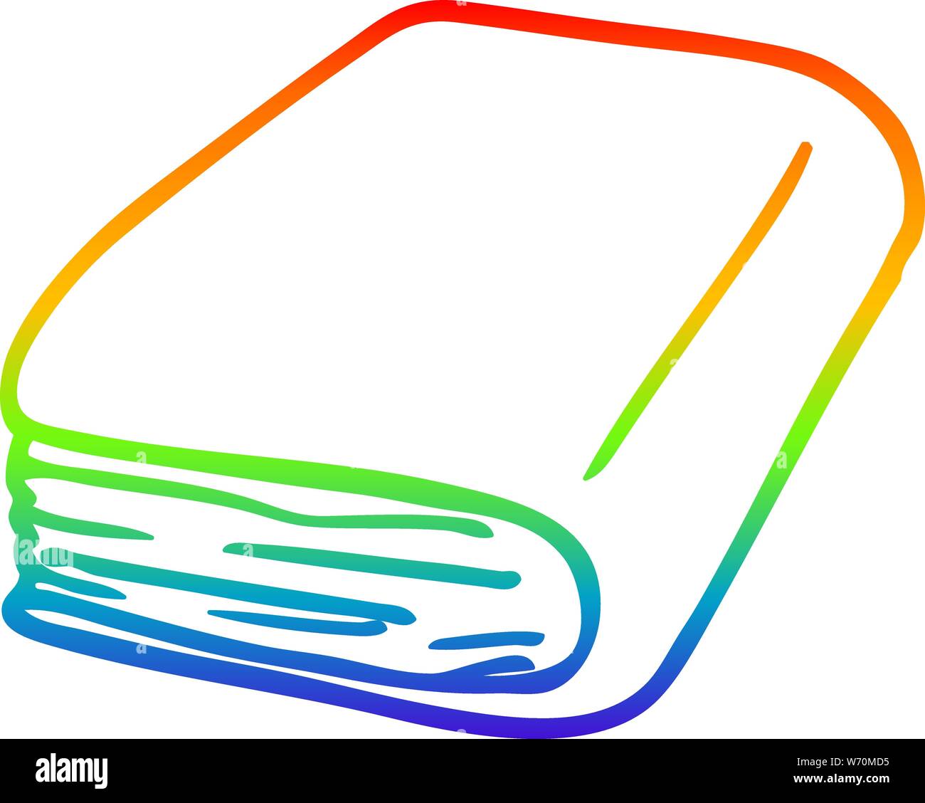 rainbow gradient line drawing of a cartoon diary book Stock Vector ...