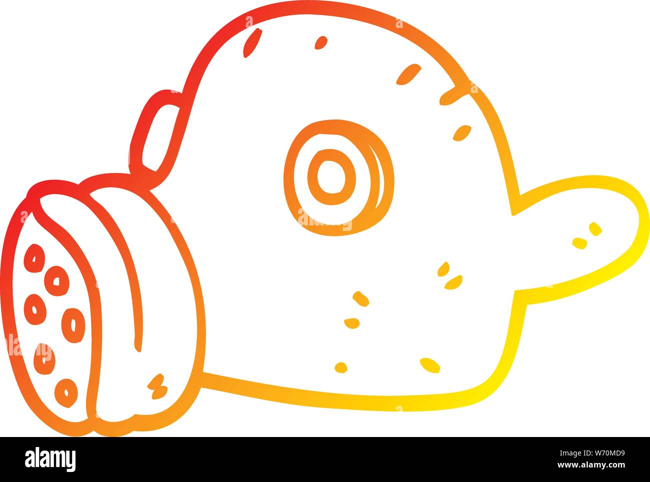 warm gradient line drawing of a cartoon gas mask Stock Vector Image ...