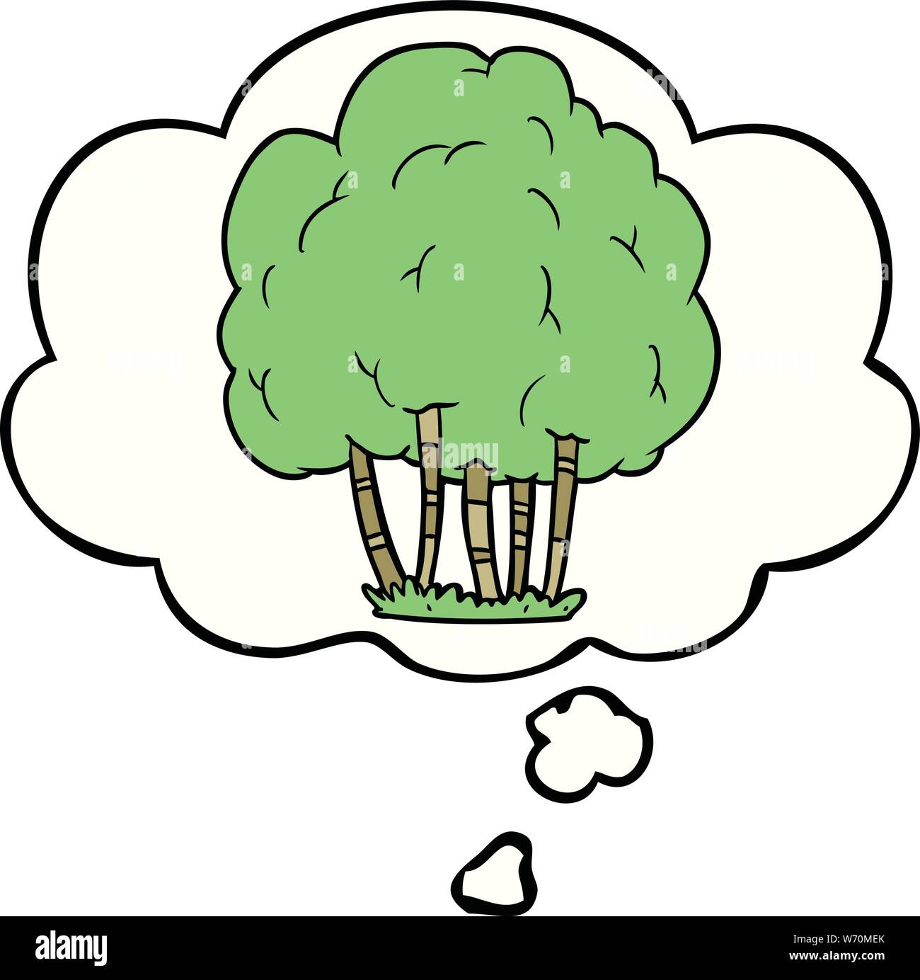cartoon tree with thought bubble Stock Vector Image & Art - Alamy