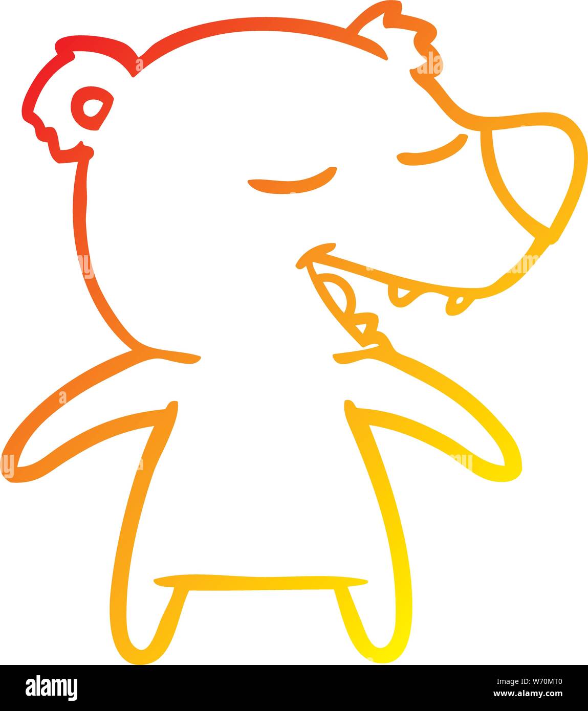 warm gradient line drawing of a cartoon bear Stock Vector Image & Art ...