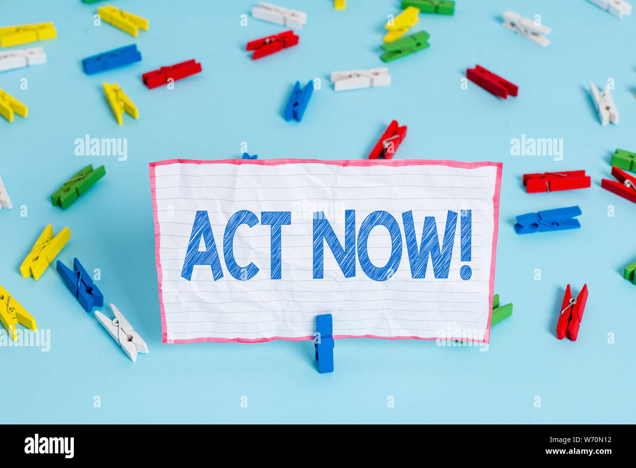 Conceptual hand writing showing Act Now. Concept meaning do not ...