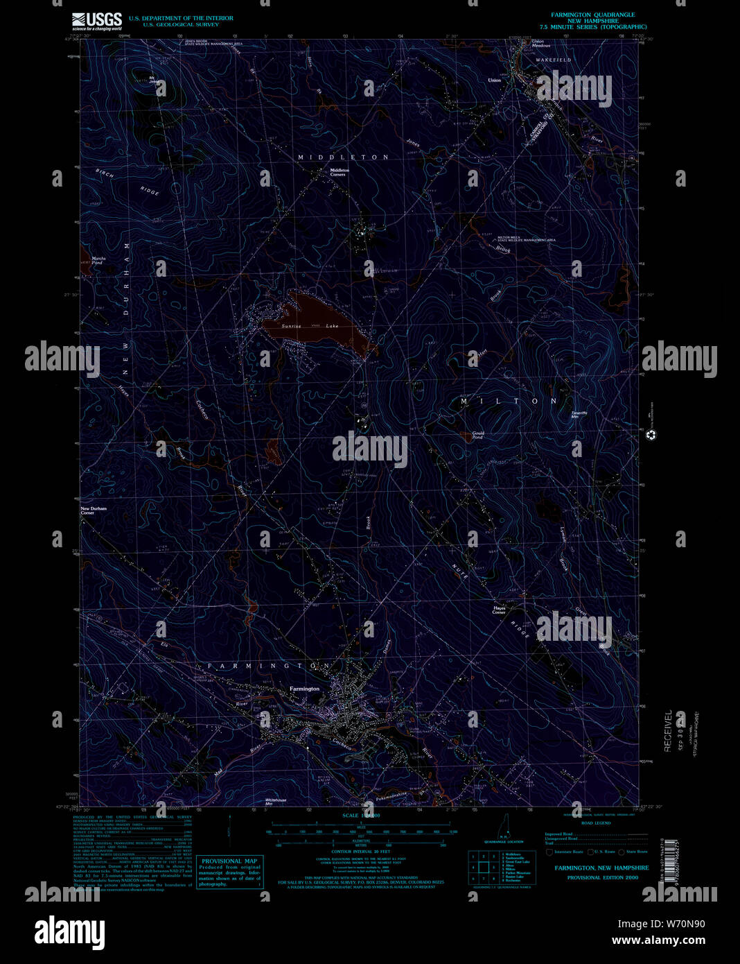 Farmington new hampshire map hi-res stock photography and images - Alamy
