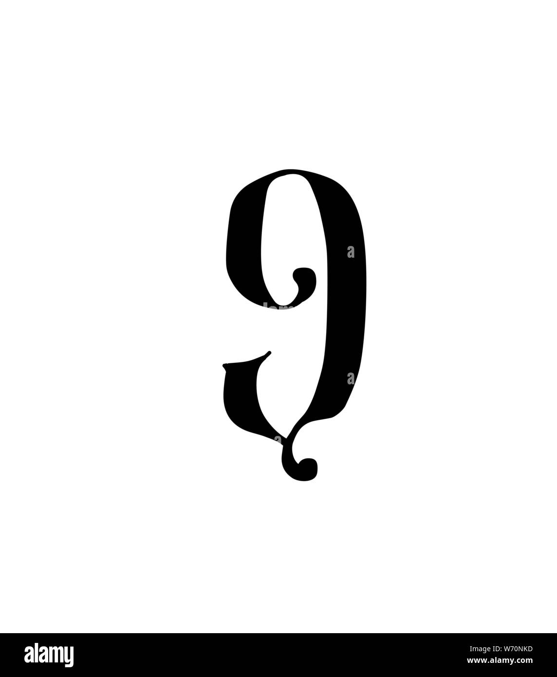 Number 9 type typeface Stock Vector Images - Alamy
