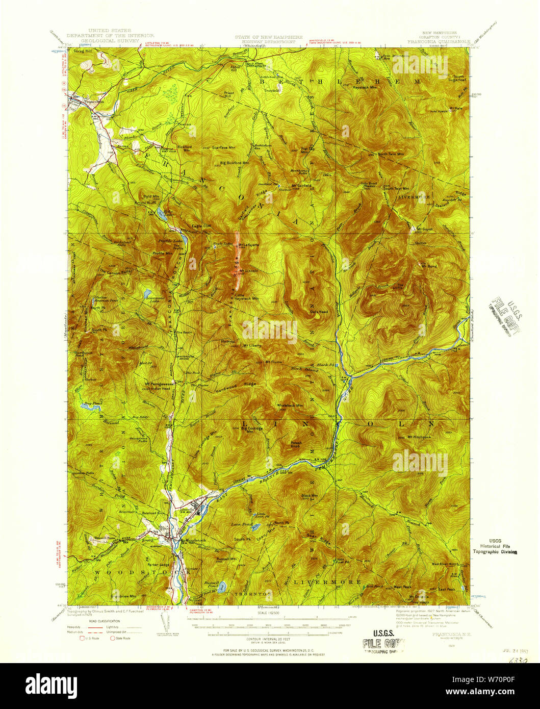 Franconia new hampshire map hi-res stock photography and images - Alamy