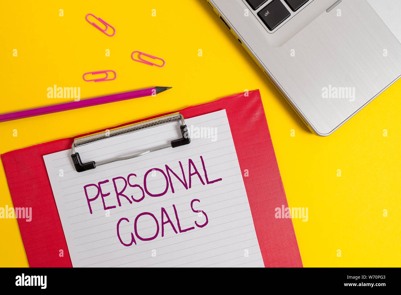 Text sign showing Personal Goals. Business photo text Target set by a ...