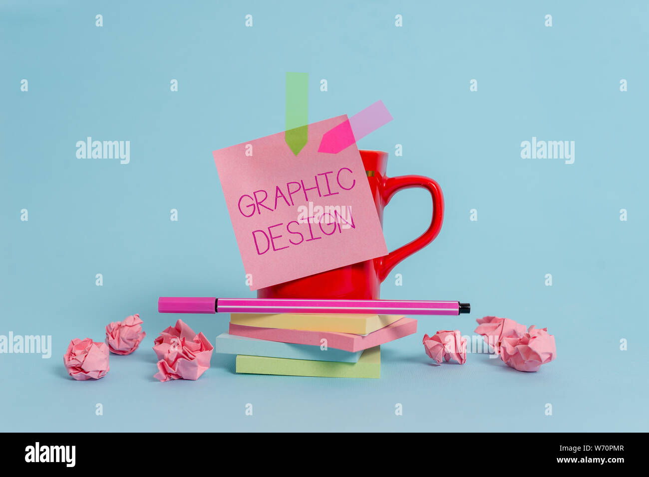 Writing note showing Graphic Design. Business concept for art or skill ...