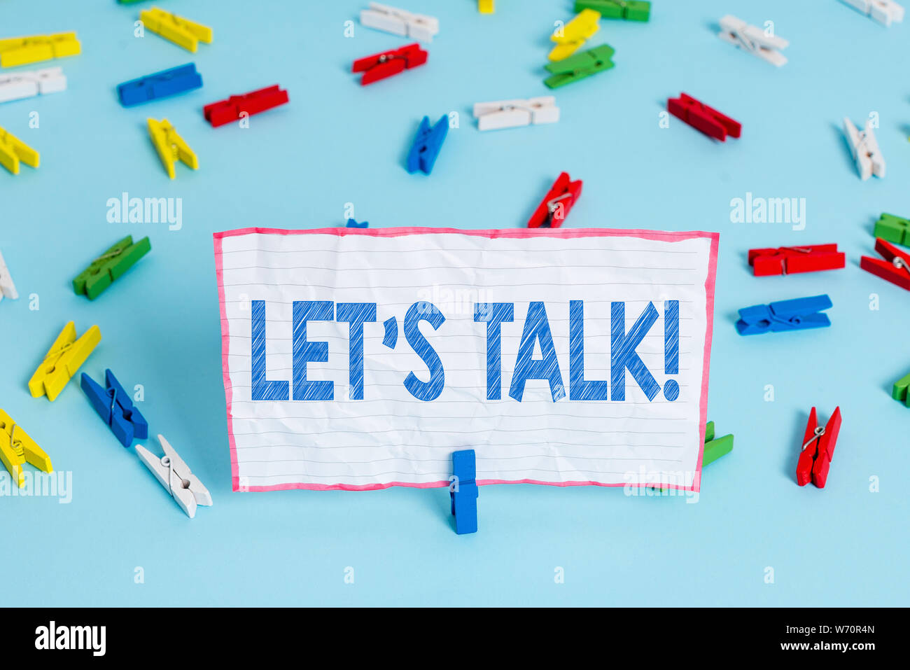 Conceptual hand writing showing Let S Talk. Concept meaning they are ...