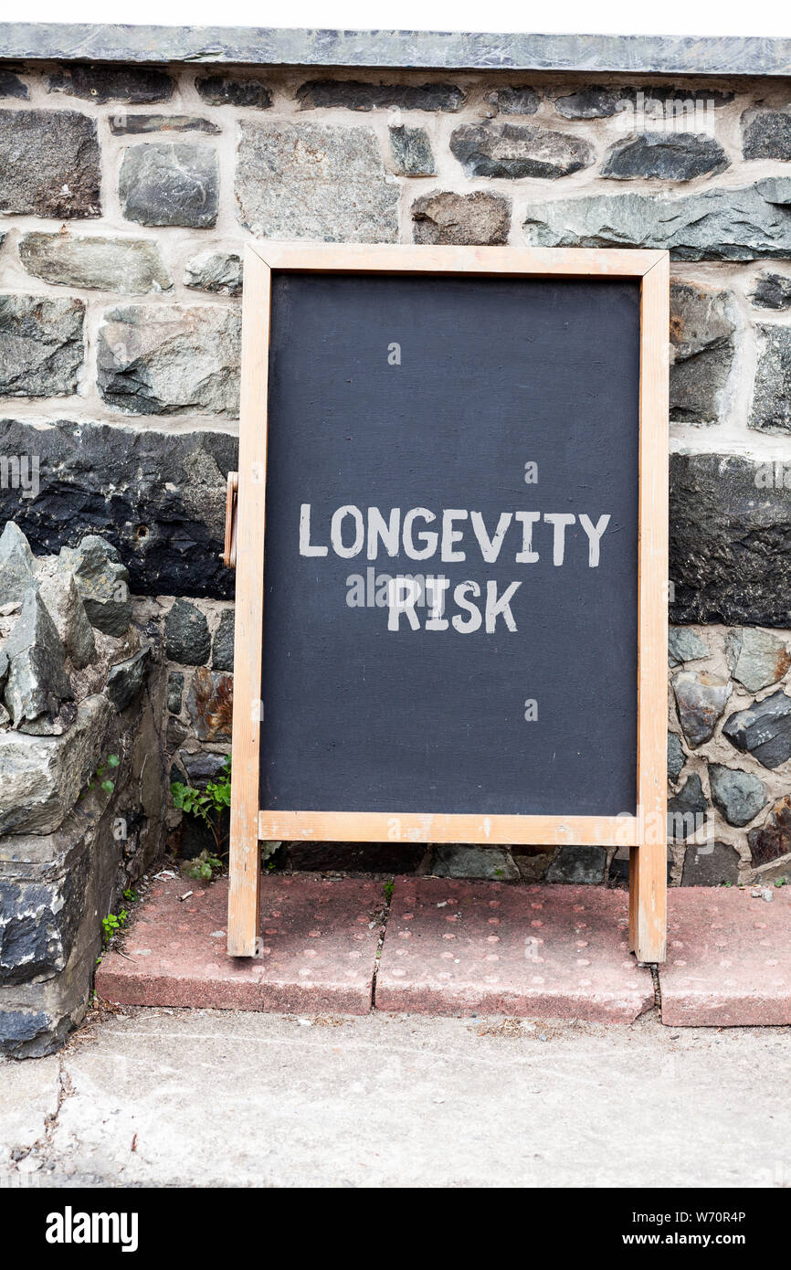 Handwriting text writing Longevity Risk. Conceptual photo Potential ...
