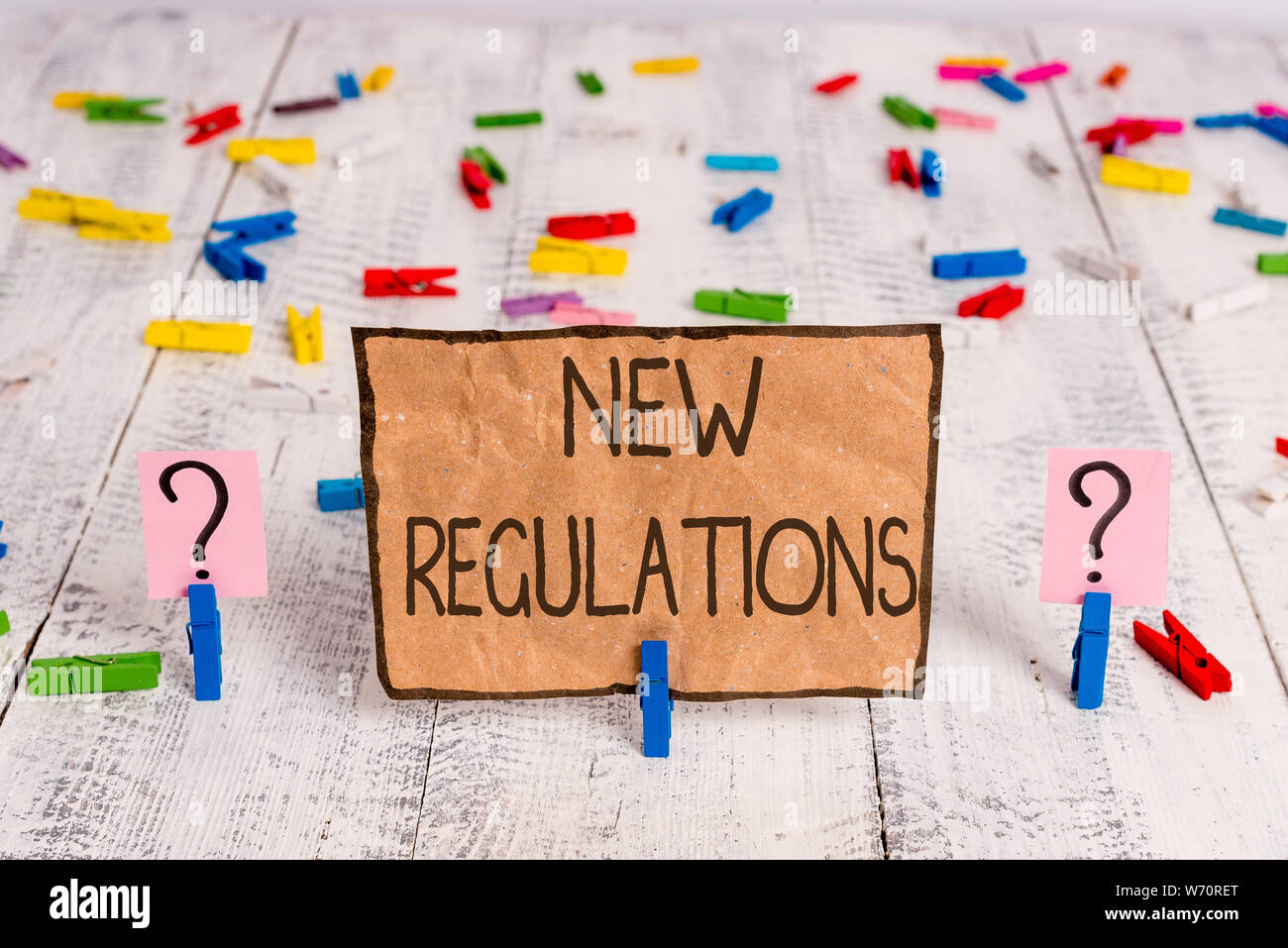 Conceptual hand writing showing New Regulations question. Concept ...