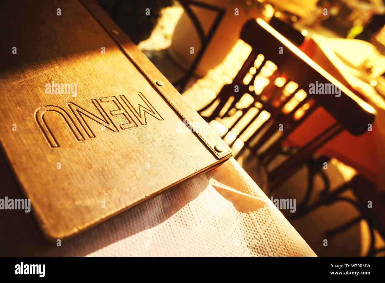 Details of an old restaurant menu book, closeup view Stock Photo - Alamy