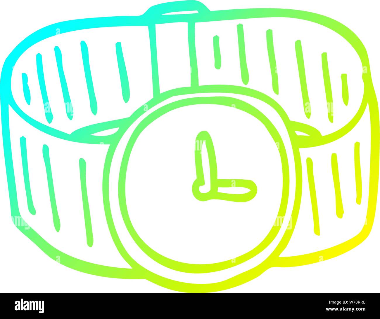 cold gradient line drawing of a cartoon gold wrist watch Stock Vector ...