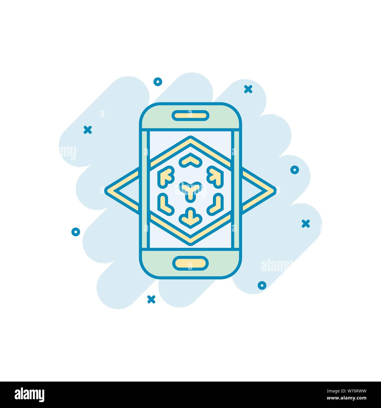 Augmented reality icon in comic style. Vr device vector cartoon ...